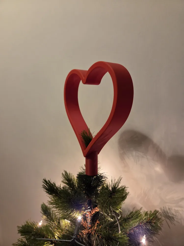 Heart Christmas Tree Topper - Free 3D Print Model - MakerWorld