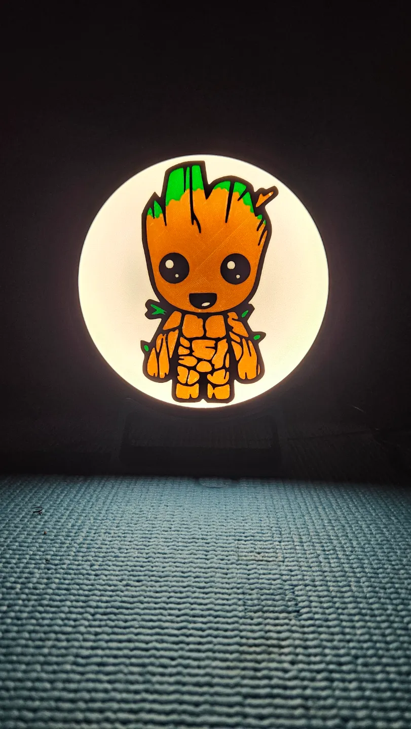 Groot Circle Light box insert by Cubic Craftsman MakerWorld: Download ...