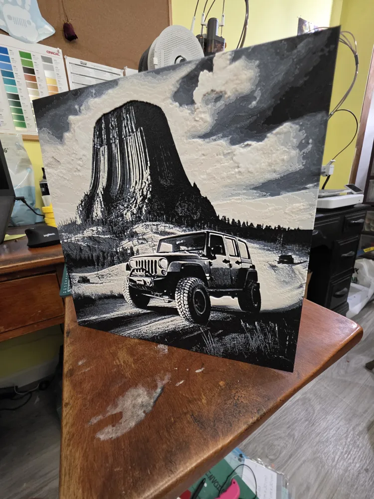 Devils Tower Jeep HueForge V2 by Anthony MakerWorld: Download Free 3D ...