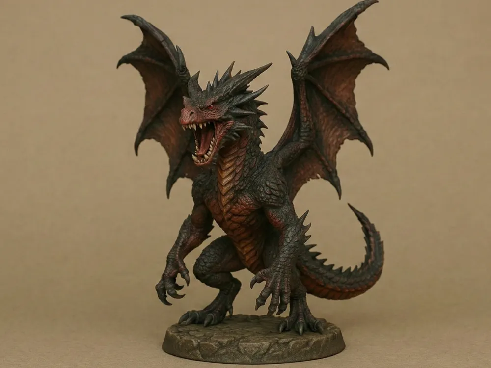 Black Dragon miniature - Free 3D Print Model - MakerWorld
