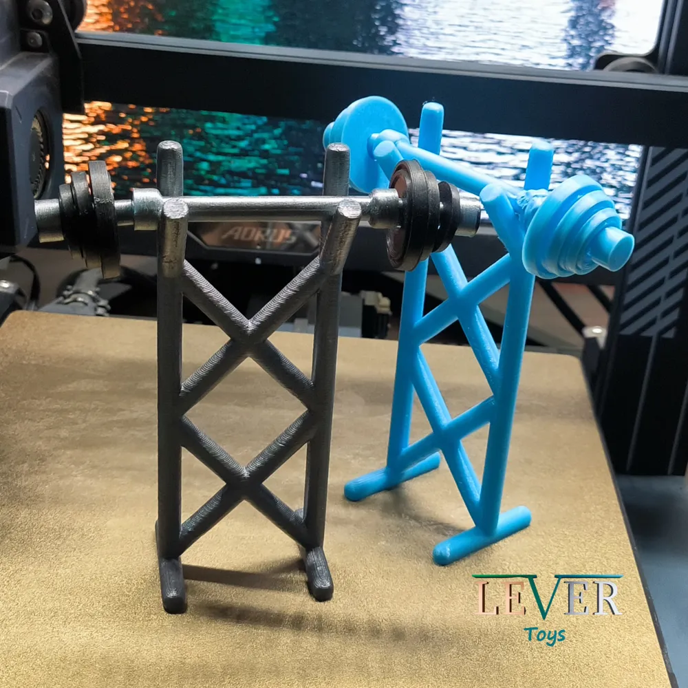 BARBELL AND RACK MR FINGERS GYM (ARTICULATED) PRINT-IN-PLACE LEVER TOYS ...