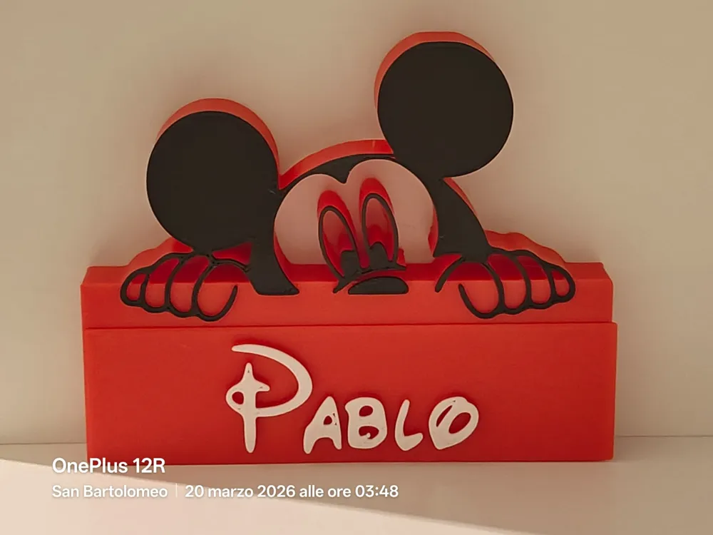 pablo disney desk name with mickey mouse - Free 3D Print Model - MakerWorld