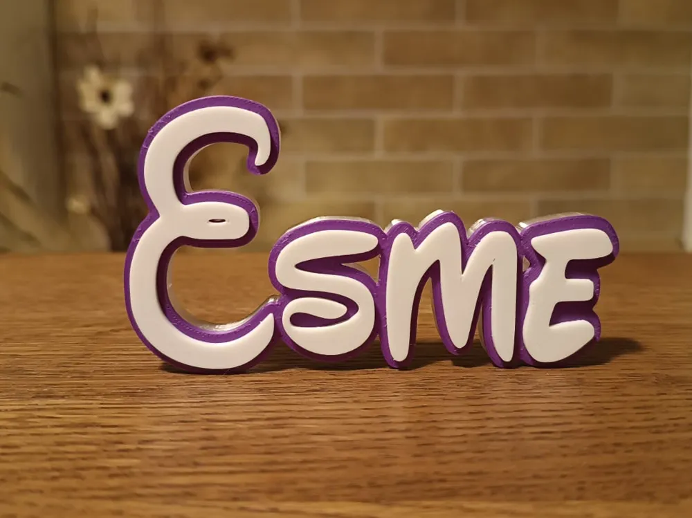 Disney Name Sign Esme Kid Room Wall Decor Tag by Fabbiotto MakerWorld ...