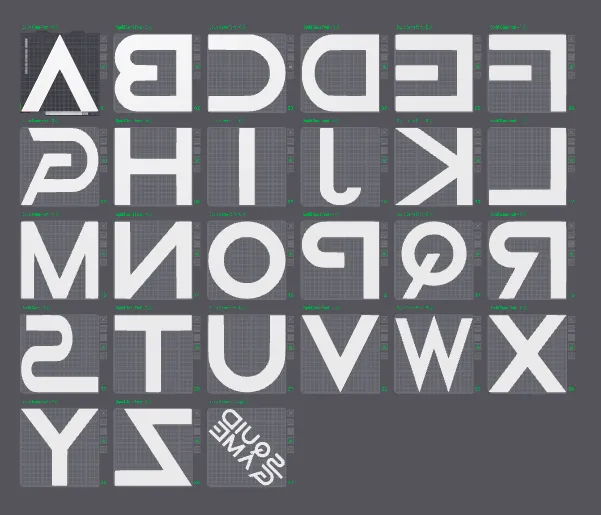 Squid Game Font A-Z (Facedown) by eric272 - MakerWorld