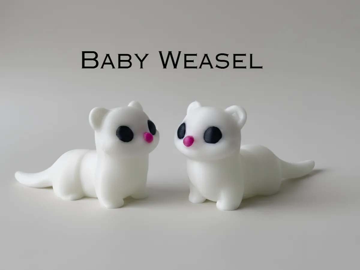 Cute Articulated Baby Weasel - Free 3D Print Model - MakerWorld