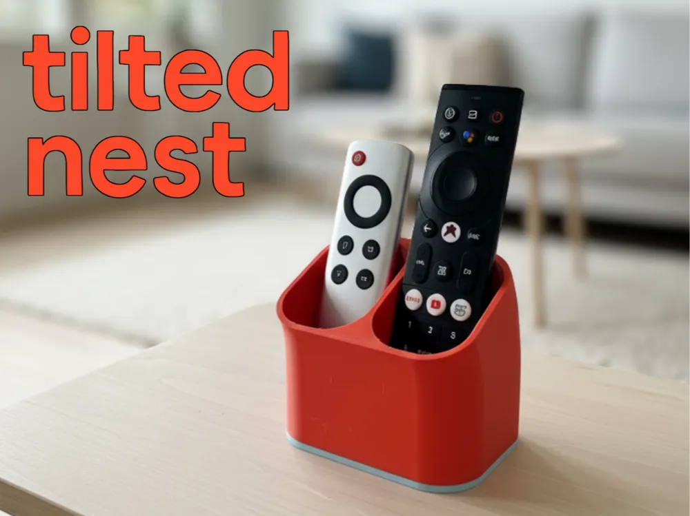 Remote Control Holder · Tilted Nest - Free 3D Print Model - MakerWorld
