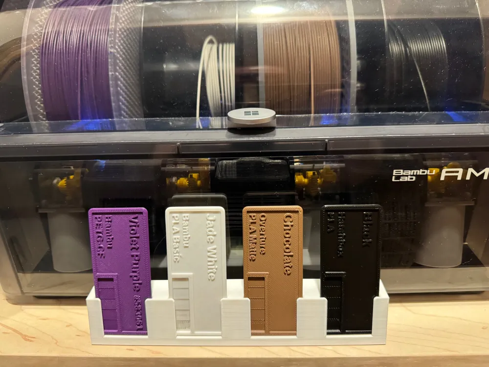 Filament sample display by cseelye MakerWorld: Download Free 3D Models