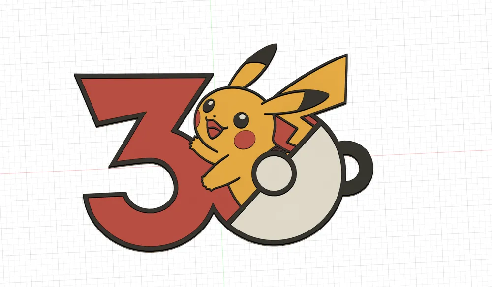 Pokémon 30th anniversary Keychain - Free 3D Print Model - MakerWorld