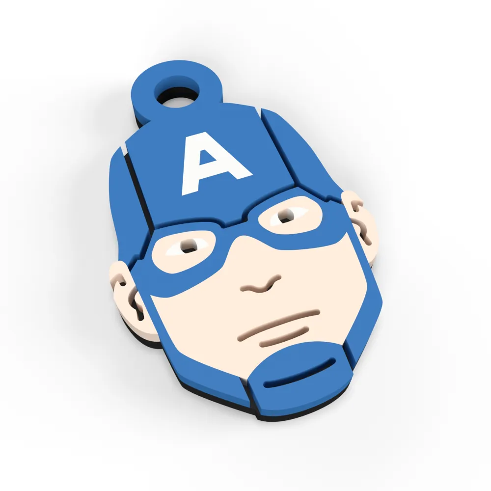 Superheroes Captain America keychain by nicodeimos - MakerWorld