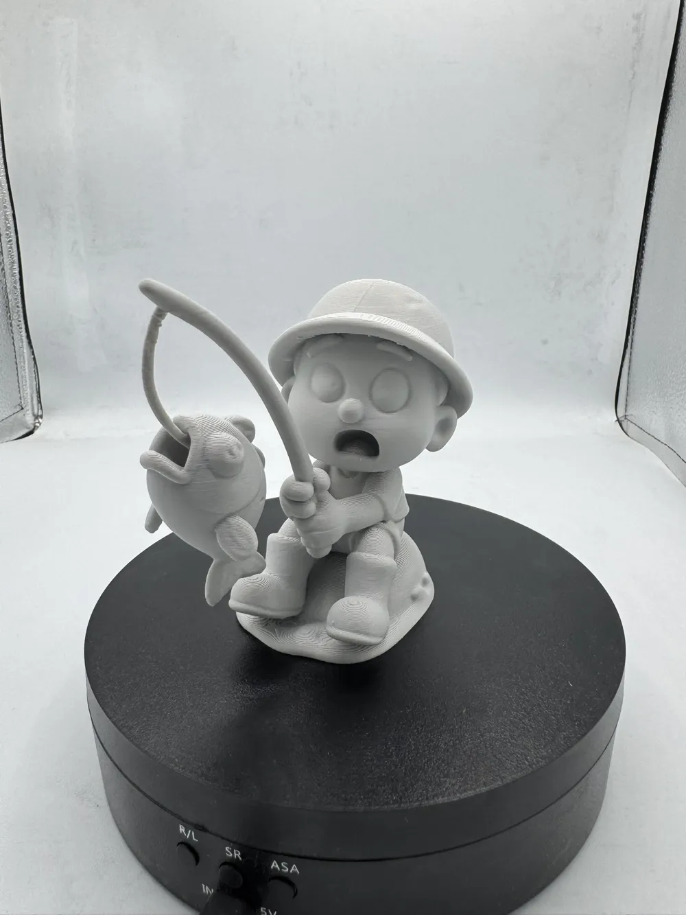 Cute Chibi Fisherman catching a fish - Free 3D Print Model - MakerWorld