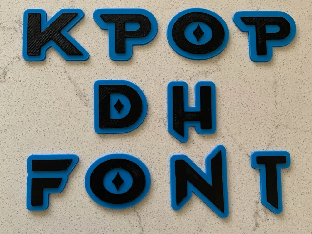 Kpop Demon Hunters Font (Raised) - Free 3D Print Model - MakerWorld