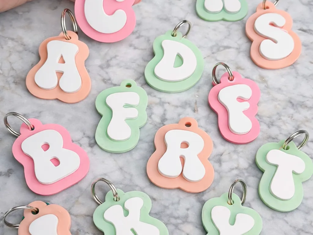 Stylish Alphabet Keychain Set (A–Z) - Free 3D Print Model - MakerWorld