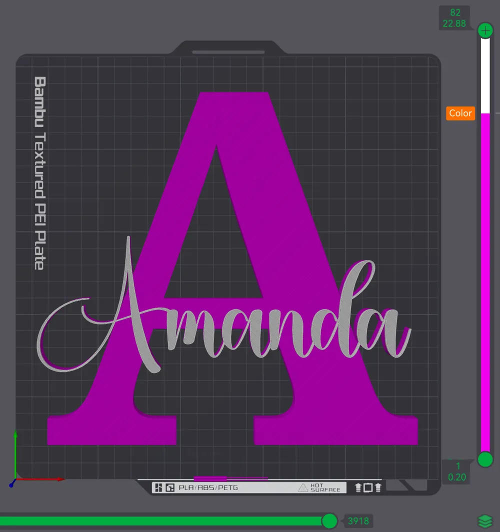 AMANDA name ornament sign nametag - Free 3D Print Model - MakerWorld