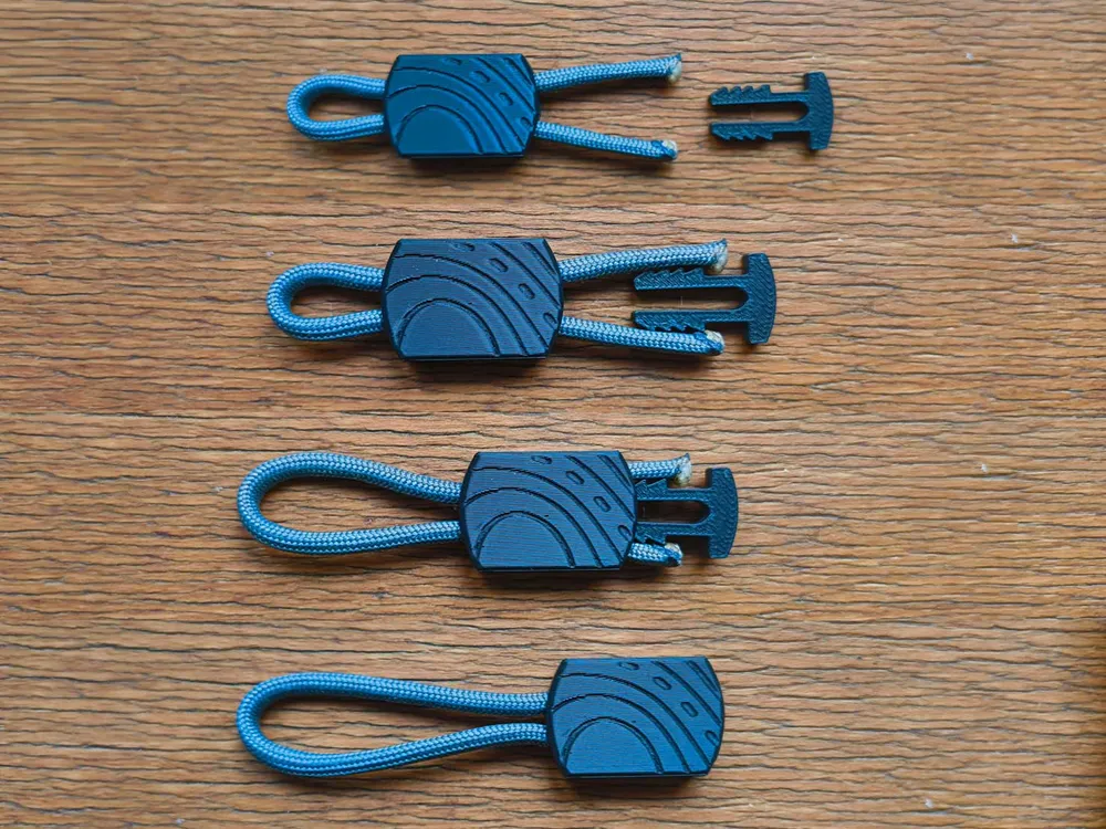Paracord Zipper Pull End Cap - topo pattern/clean - Free 3D Print Model ...