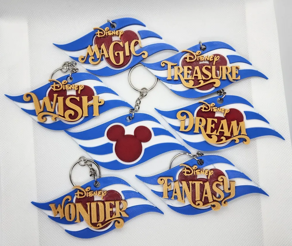 Disney Fleet Cruise Line Keychains by The Printed Ideas MakerWorld ...