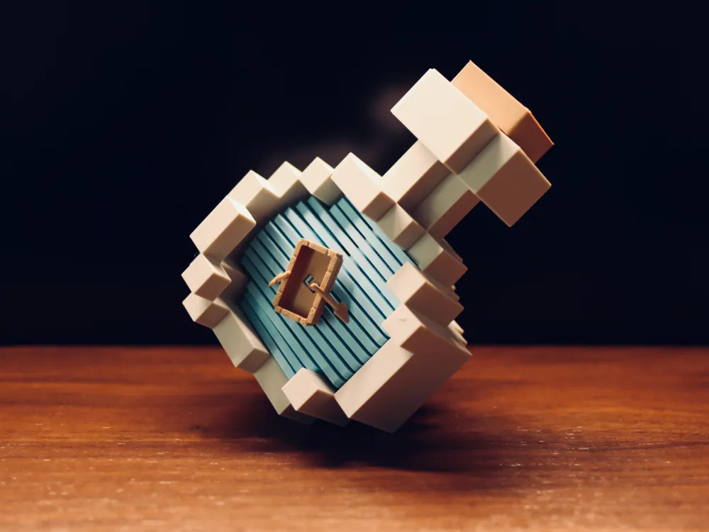 【Minecraft Bottle Ship】Wavy and Movable! Floating Boat! Desktop ...