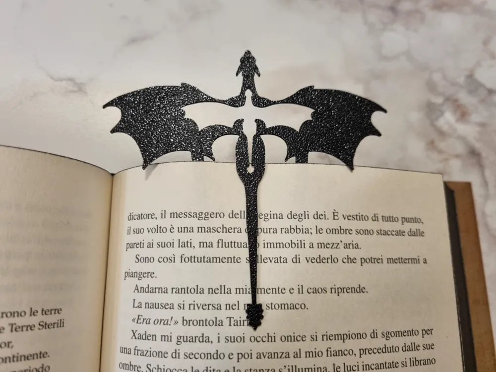 Fourth Wing dragons/dagger Bookmark by Spugno - MakerWorld