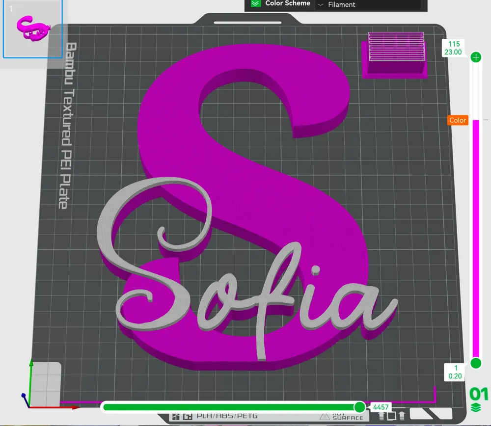 SOFIA name ornament nameplate initial names by meetoo333 - MakerWorld