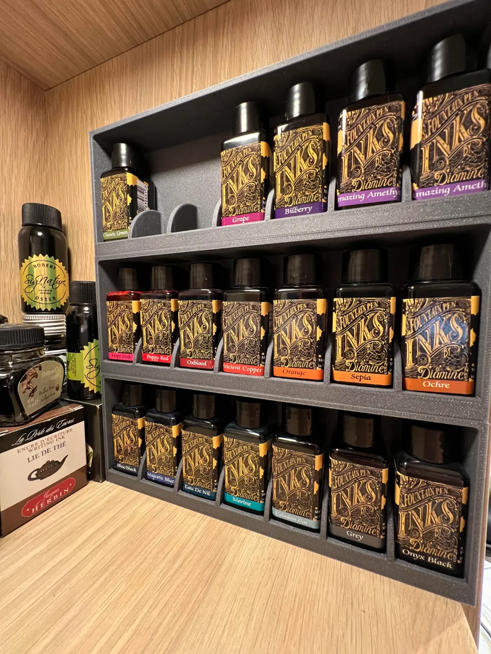 Stackable Diamine ink shelf by CmdrKeen - MakerWorld