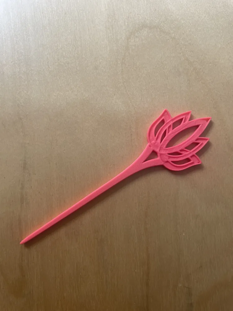Lotus Hair Stick – Hair Clip - Free 3D Print Model - MakerWorld