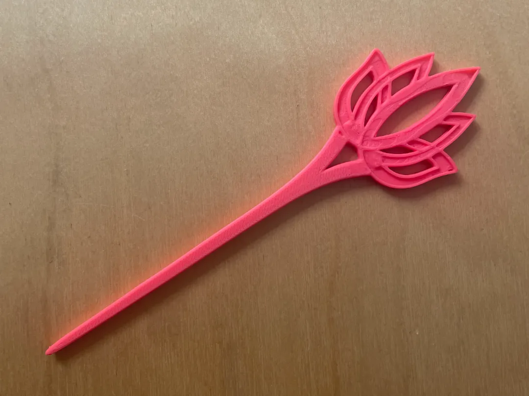 Lotus Hair Stick – Hair Clip - Free 3D Print Model - MakerWorld