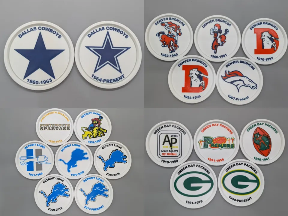 Retro Coasters For All 32 NFL Teams - 164 Coasters by MadMax3D ...