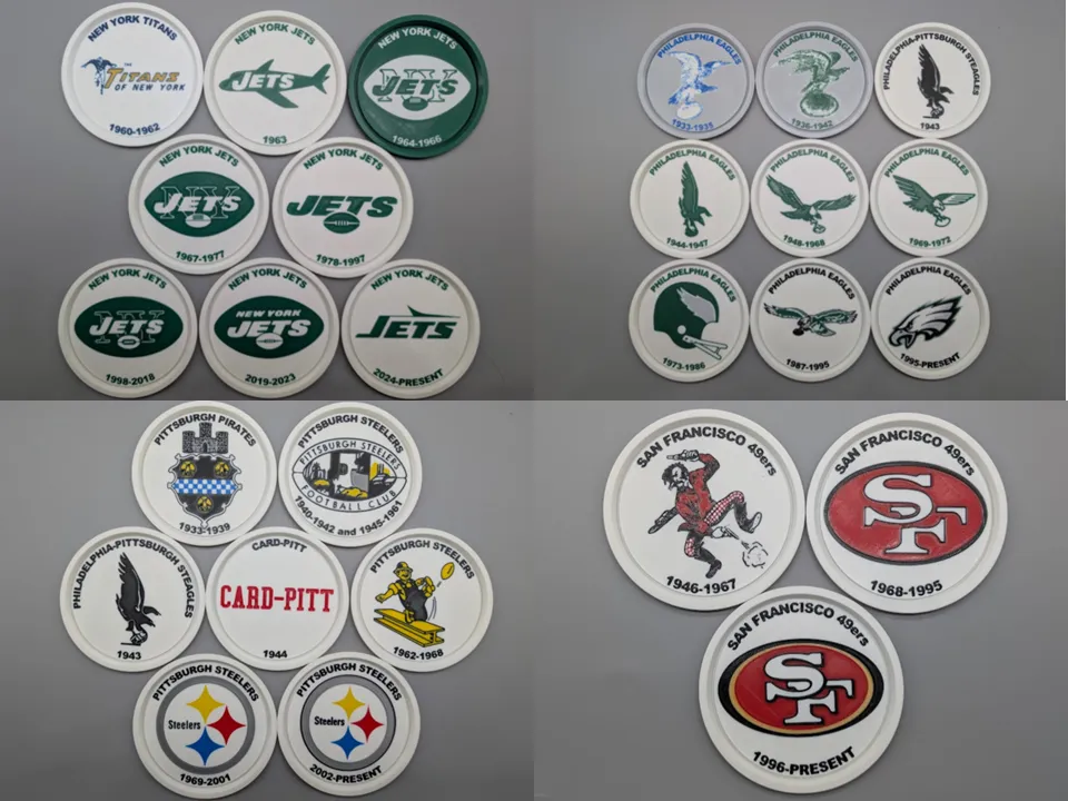 Retro Coasters For All 32 NFL Teams - 164 Coasters by MadMax3D ...