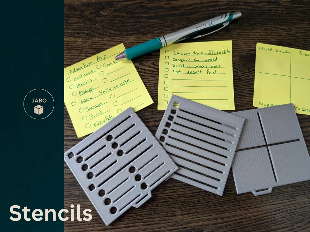 Post It Note Case with Stencils - Free 3D Print Model - MakerWorld