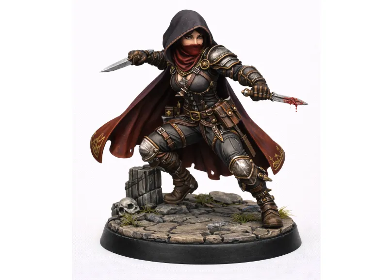 Female Human Rogue Miniature - Free 3D Print Model - MakerWorld