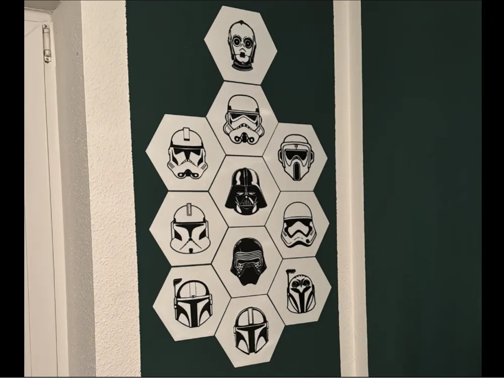 Star Wars Hexagon Tiles – Helm & Mask Collection - Free 3D Print Model ...