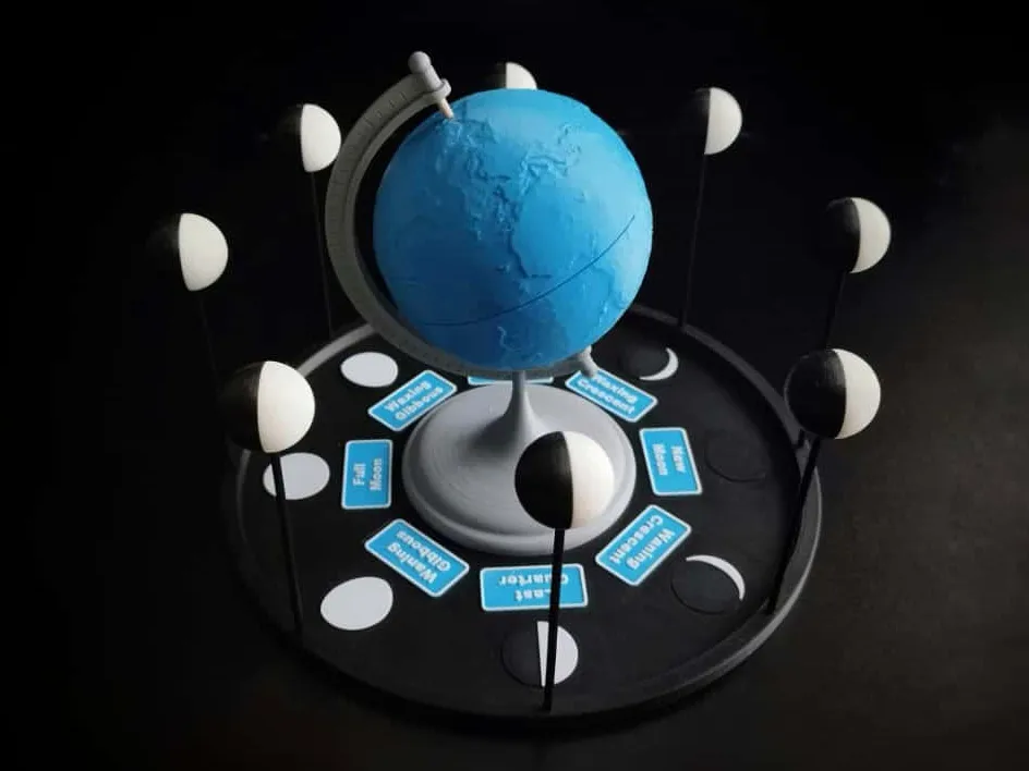 Moon Phase Model and educational game - Free 3D Print Model - MakerWorld