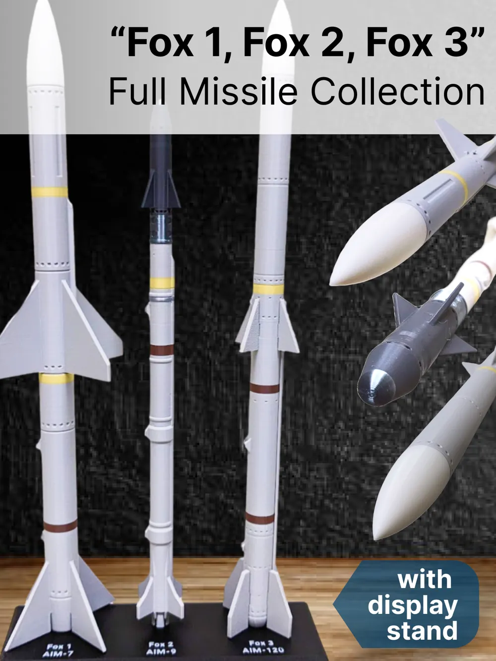 "Fox 1 Fox 2 Fox 3" Air-to-Air Missile Collection by Rexi Labs MakerWorld: Download Free 3D Models