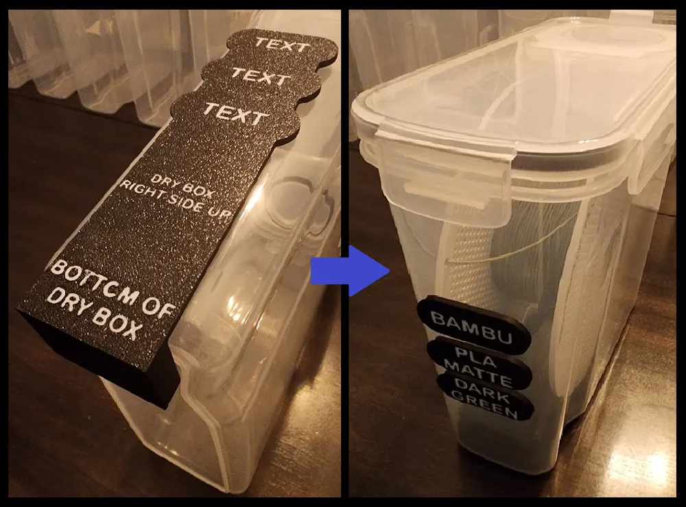 Filament Labels for Dry Box - Quick Swap Remixed by SirMarek MakerWorld ...