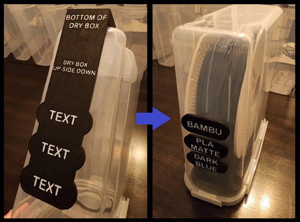 Filament Labels for Dry Box - Quick Swap Remixed by SirMarek MakerWorld ...