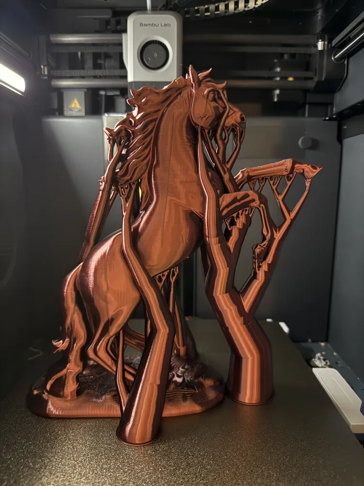 Rearing Horse Statue / Sculpture Plain & Silk. - Free 3D Print Model ...