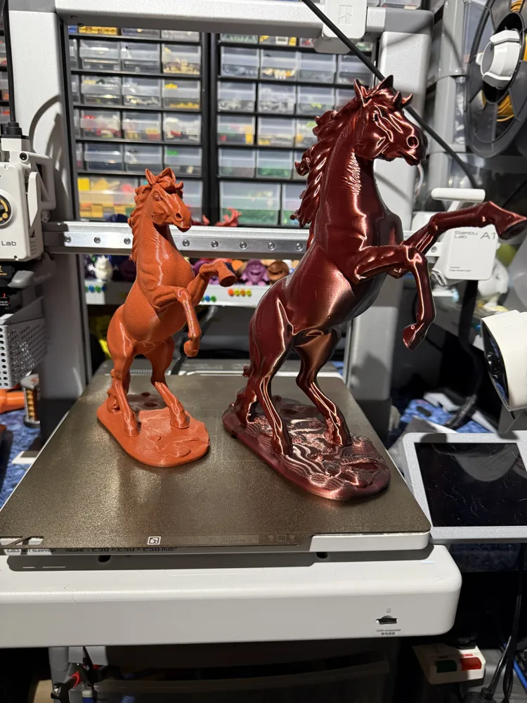 Rearing Horse Statue / Sculpture Plain & Silk. - Free 3D Print Model ...
