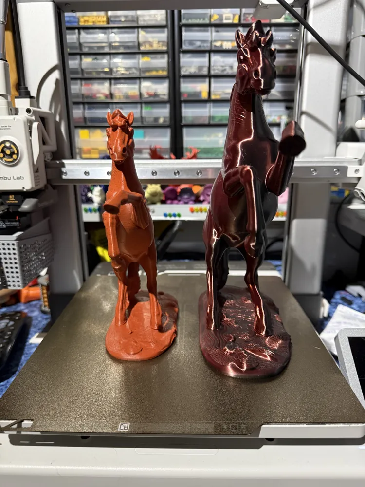 Rearing Horse Statue / Sculpture Plain & Silk. - Free 3D Print Model ...