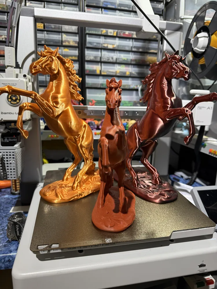 Rearing Horse Statue / Sculpture Plain & Silk. - Free 3D Print Model ...