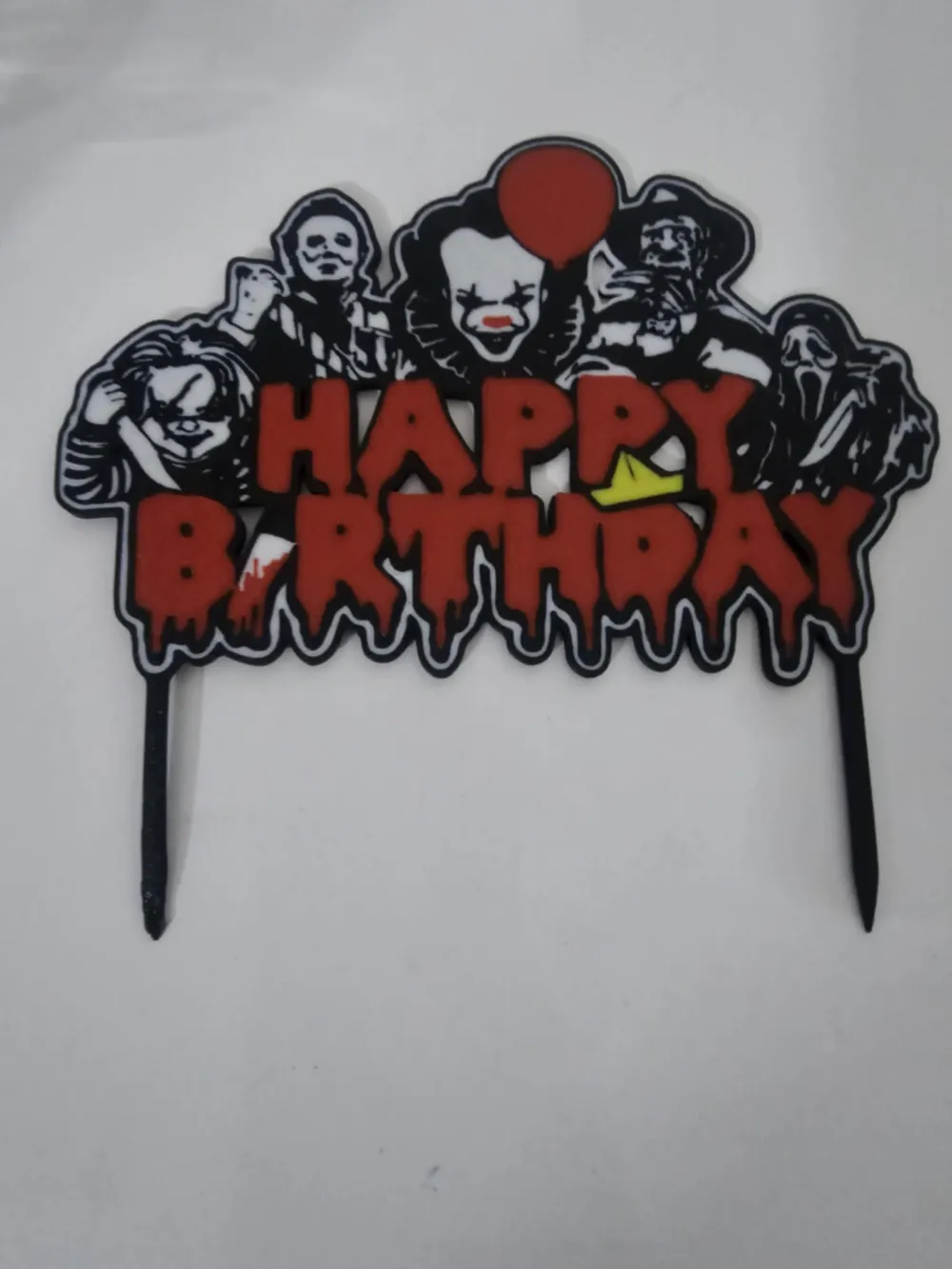 Horror Birthday cake topper - Free 3D Print Model - MakerWorld