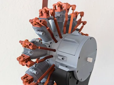 motorized 9 cylinder radial engine by Blubdiwub MakerWorld: Download ...