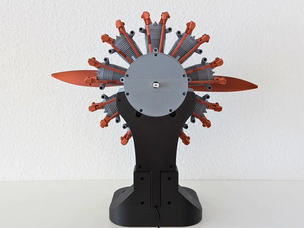 motorized 9 cylinder radial engine by Blubdiwub MakerWorld: Download Free 3D Models