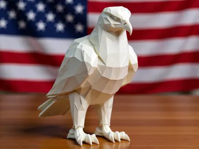 Low poly eagle - Free 3D Print Model - MakerWorld