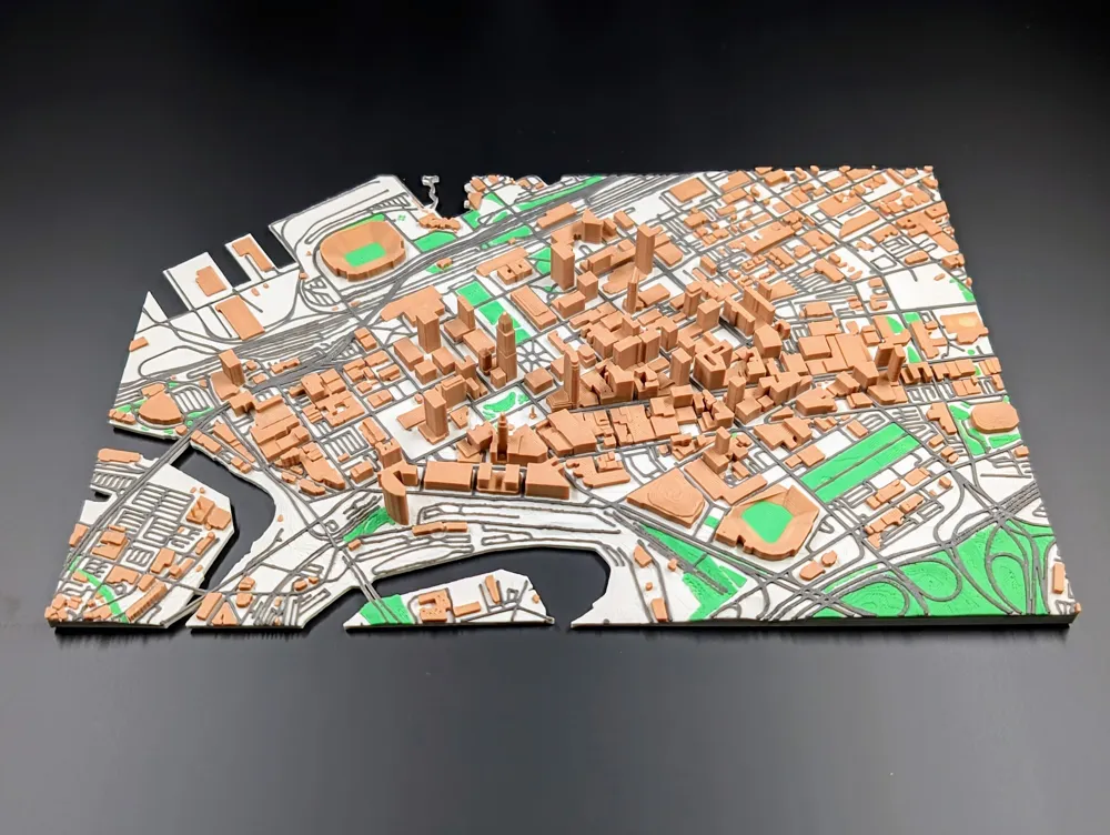 Cleveland Ohio 3D Miniature v2 - Free 3D Print Model - MakerWorld