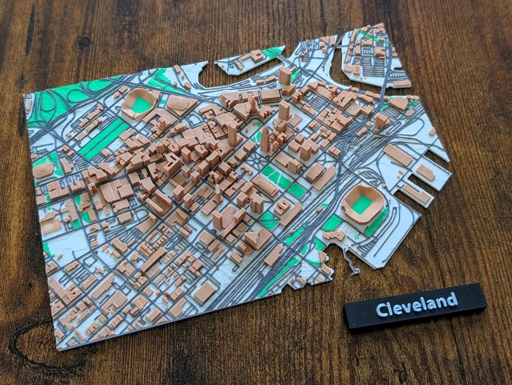 Cleveland Ohio 3D Miniature v2 - Free 3D Print Model - MakerWorld