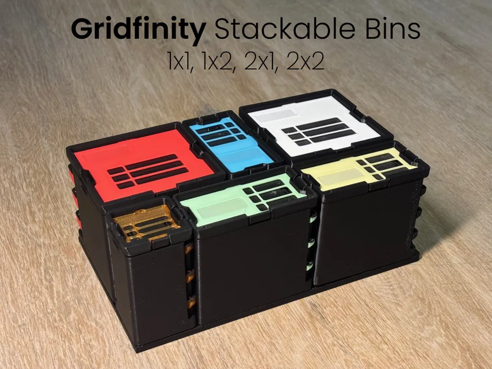 Gridfinity Stackable Bins - Free 3D Print Model - MakerWorld