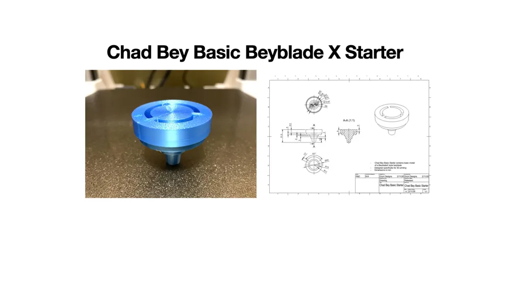 Chad Bey Basic BeybladeX Starter - Free 3D Print Model - MakerWorld