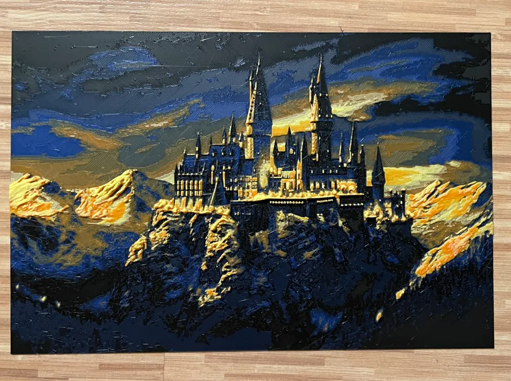 Harry Potter Hogwart Castle Hueforge with frame by DxM engineering ...