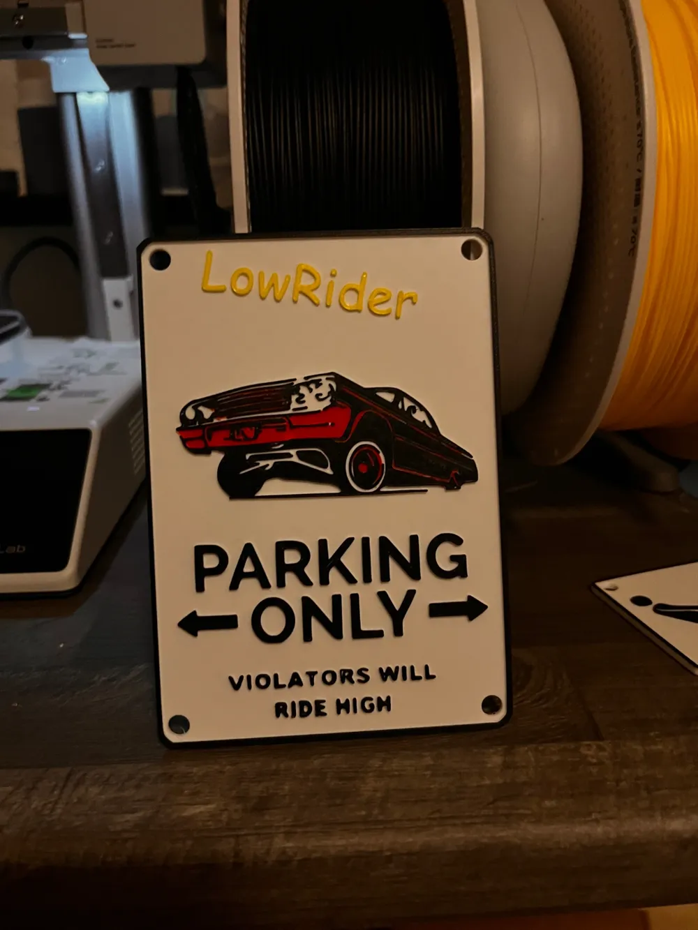 Lowrider Parking only sign by Dinozzo28 - MakerWorld