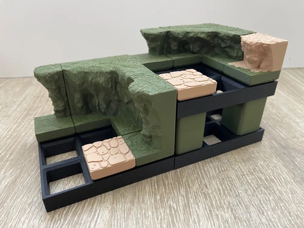 Grass Cliffs - Tall - DungeonBlocks by Lamchopps - MakerWorld