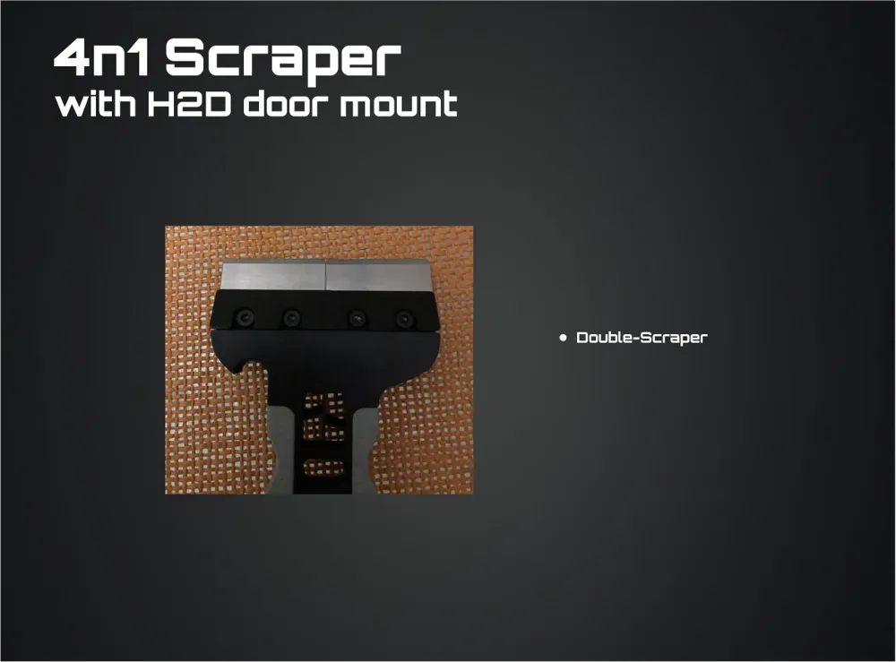 4in1 Scraper with H2D door mount - Free 3D Print Model - MakerWorld